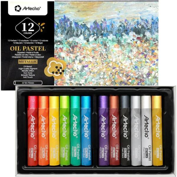 Artecho Oil Pastels Set of 48 Colors, Soft Oil Pastels for Art Painting ...